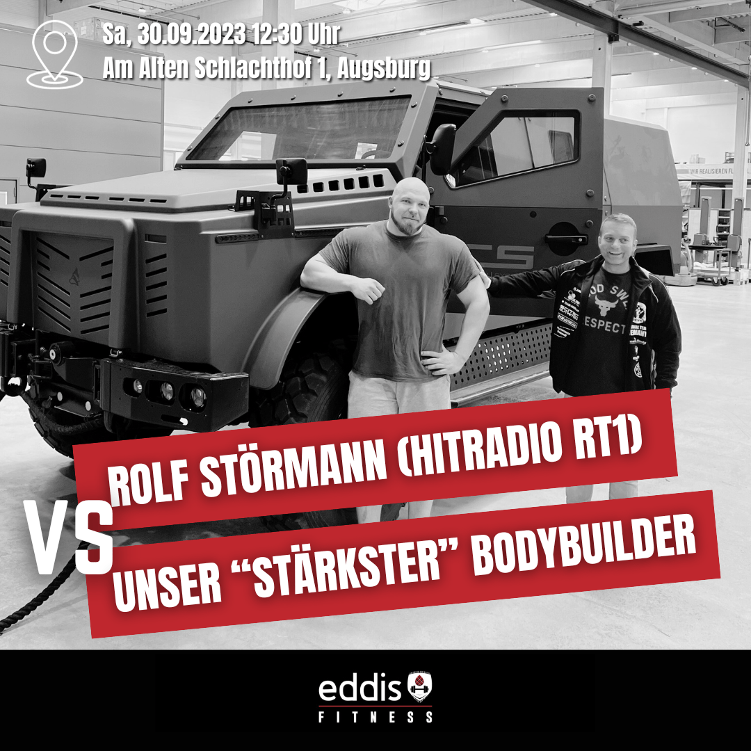 Rolf Störmann (Hitradio RT1) *VS* unser "stärkster" Bodybuilder - Eddis Fitness